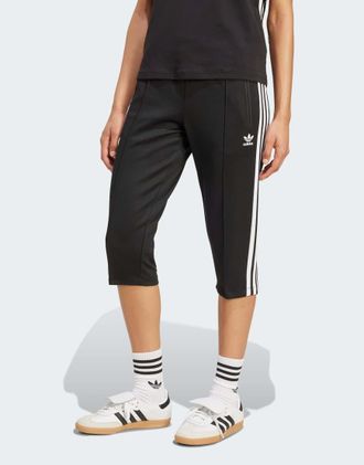adidas Originals Adicolor - Capri-Trainingshose in Schwarz/Weiß mit den 3 Streifen