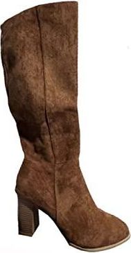 E.SSUE Bottes Hautes Femmes Genoux Bottes - Chaud - &Eacute;l&eacute;gantes - Couleur du talon - Hautes &eacute;paisses - Solides - Extensible - Cheville tricot&eacute;e - Tendance - Co