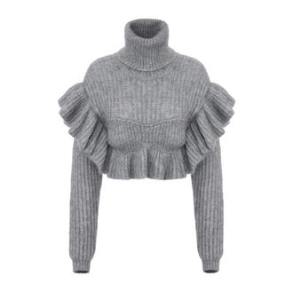 Elisabetta Franchi Damen, Strickwaren, Grau, XLGr&ouml;&szlig;e