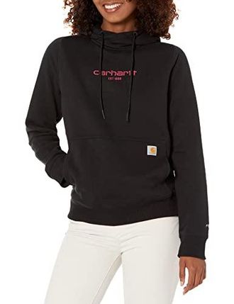 Carhartt Work in Progress Sweat &agrave; capuche l&eacute;ger pour femme Force Relaxed Fit, noir, X-Small