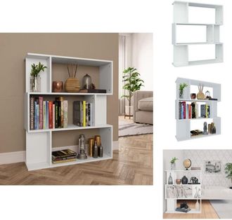 vidaXL Vidaxl - B&uuml;cherregal/Raumteiler Wei&szlig; 80x24x96 cm Holzwerkstoff - B&uuml;cherregal - Regal - Holzm&ouml;bel - Wei&szlig;es M&ouml;belst&uuml;ck - Schreibtischorganizer