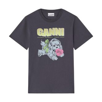 Ganni T-Shirt - - Tops - Damen - Schwarzk - L