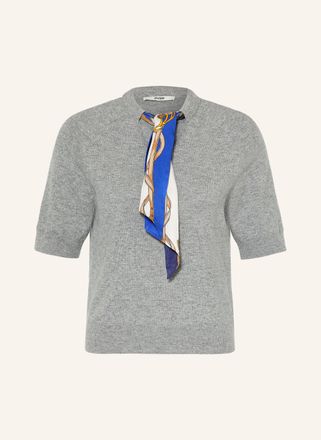 Maje Strickshirt Mit Abnehmbarem Tuch grau