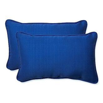 Pillow Perfect Outdoor/Indoor Corded Rechteckiges Überwurfkissen, 29,5 cm Fresco Blau, 45,72 cm, 2 Stück