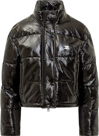 Courr&egrave;ges Femme, Vestes, Noir, Taille: 40 FR AC Vinyl Down Jacket