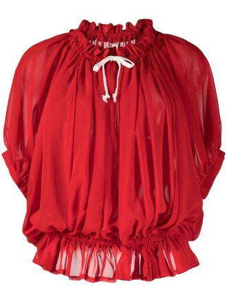 Comme Des Garçons Bluse mit Schleife - Rot