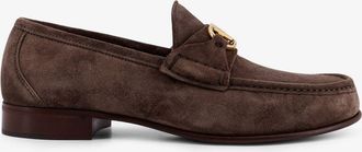 Valentino Garavani Suede loafers with metal VLogo Signature - VALENTINO GARAVANI - gender_Man