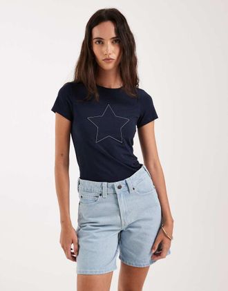 Dickies 1993 - Short en jean 7 pouces style charpentier - Bleu clair