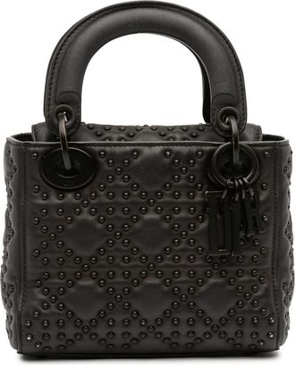 Dior Hobo Bags - Mini Ultra Matte Calfskin Cannage Studded Supple L - Gr. unisize - in Schwarz - f&uuml;r Damen