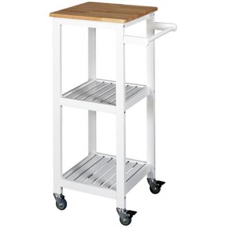 Altobuy Kwat - Desserte &agrave; Roulettes Blanche 3 Niveaux