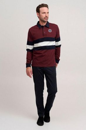 FQ1924 Langarm-Poloshirt FQMikkael Modisches Langarmshirt mit Streifen-Muster