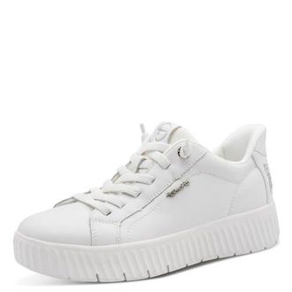 Tamaris Comfort baskets Step In femme cuir plates &agrave; enfiler Wide Fit, White, 38 EU