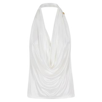 Elisabetta Franchi Femme, Tops, Blanc, Taille: 36 FR Canottiera