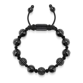 Nialaya Femme, Accessoires, Noir, Taille: M Womens Beaded Bracelet with Black Ceramic and Black CZ Beads