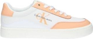 Calvin Klein Baskets Basses &agrave; Lacets Classiques pour Femme LTH ML Yw0yw01527, Glace &agrave; labricot Blanc Brillant, 39 EU