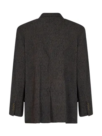 Uma Wang Mens Blazer Java Chevron Stretch Wool Brown Virgin Jacket
