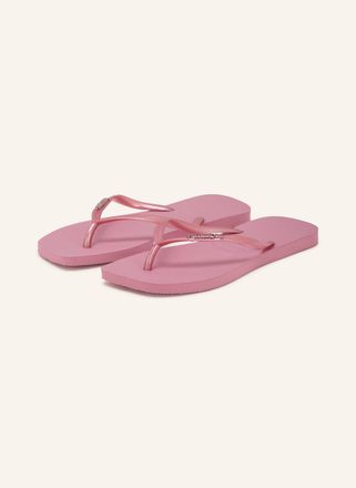 Havaianas Zehentrenner Slim Square Logo Metallic rosa