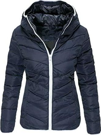 Generico Doudoune Femme 100 Grammes Coupe-Vent Matelass&eacute; Pliable Doudounes &Agrave; Capuche Chaude L&eacute;ger Hiver Veste Grande Taille Manches Longues Confortable Manteau