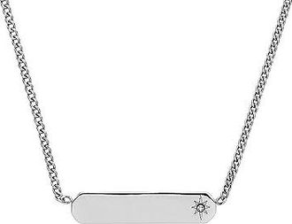 Fossil Collier pour Femme, Collier à Chaînes en Acier Inoxydable, Argenté