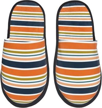Generic Pantoufles DH&ocirc;tel Rayures Pastel Color&eacute;es Chaud Hiver Pantoufles Antid&eacute;rapant Chaussons Maison Pour H&ocirc;tel Femmes Voyage M