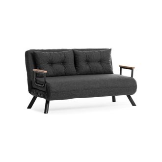 Dmora Schlafsofa 2-Sitzer Merak 133x78 cm Grau, Stauraum