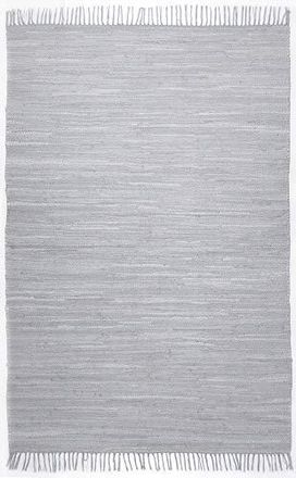 THEKO | Dhurry Teppich aus 100% Baumwolle Flachgewebe Teppich Happy Cotton | handgewebt | Farbe: Grau | 160x230 cm
