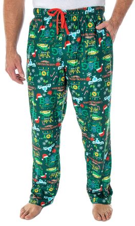 Intimo National Lampoons Christmas Vacation Mens Allover Print Lounge Sleep Pajama Pants (2X-Large) Green