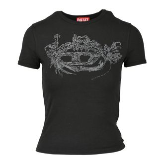 Diesel Kurzes T-Shirt - - Tops - Damen - Schwarzk - XS