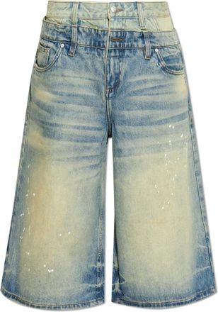 Misbhv Misbhv, Homme, Shorts, Bleu, Taille: W34 Short en denim effet vieilli