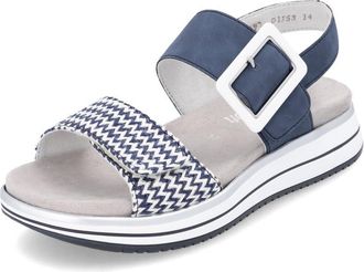 Remonte Damen Riemchensandalen D1J53, Frauen Sandalen,lose Einlage,Riemchen,halteriemen,Sommerschuhe,Freizeitschuhe,offene Schuhe,blau Kombi (14),38 EU