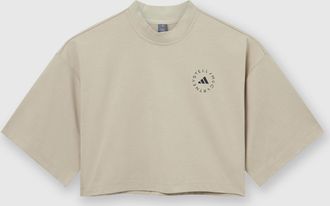 Stella McCartney Planet Sport Cropped T-Shirt, Woman, Desert Sand Beige, Size: L