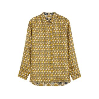 Max Mara Femme, Blouses et Chemises, Jaune, Taille: 38 FR Silk Twill Shirt