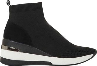 Dune London Engel Sneaker f&uuml;r Damen, Wildleder, Keilabsatz (Schwarz)