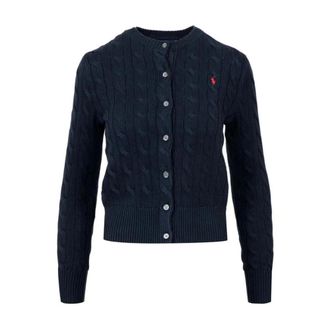 Polo Ralph Lauren Femme, Pulls, Bleu, Taille: 38 FR Cardigan Boutonn&eacute; en Coton &agrave; Col Rond