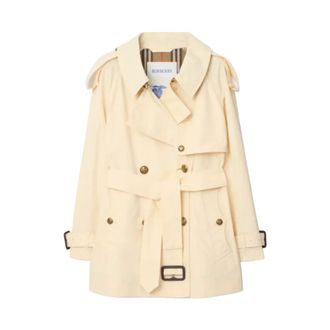 Burberry Femme, Manteaux, Beige, Taille: 36 FR Trench-coat Fitzrovia court en coton l&eacute;ger