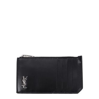 Saint Laurent Hommes Portefeuille Cuir Noir