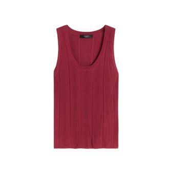 Max Mara Femme, Tops, Rouge, Taille: 42 FR Wkdcose Sleeveless Knit Top