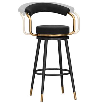 Generic Samt-Barhocker, Thekenh&ouml;he, 360&deg; drehbare Barhocker mit R&uuml;cken- und Fu&szlig;st&uuml;tze, K&uuml;chen-, Pub-, Caf&eacute;-, ESS- und K&uuml;cheninsel-Barhocker, 136 kg