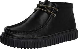 Clarks Homme Torhill Hi Bottine Chukka, Cuir Noir, 43 EU