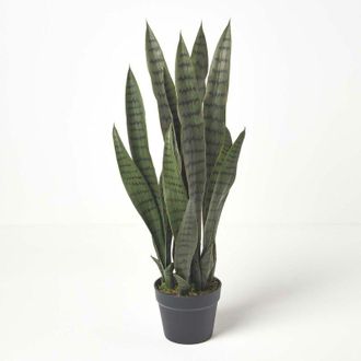 Homescapes Homescapes - Kunstpflanze Sansevieria Trifasciata, Bogenhanf im Topf, gr&uuml;n, 74 cm hoch