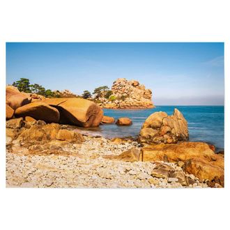 artboxONE Poster 90x60 cm Natur Atlantikküste bei Ploumanach - Bild küste atlantischer Ozean Bretagne