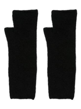 Isabel Benenato mitaines à logo imprimé - Noir