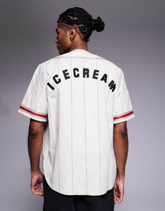Icecream T-shirt style maillot de baseball - Blanc