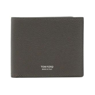 Tom Ford Soft Grain Leather T Line Classic Bifold Wallet - - Accessories - Herren - Grau - ONE SIZE