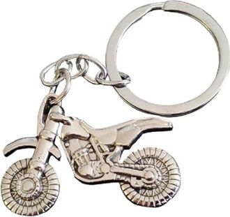 Generico Porte-clés en Métal Cross pour Moto Bateau Voiture motocross yz vélo cadeau tendance unisexe, argent, Taille Unique