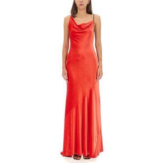 Philosophy di Lorenzo Serafini Elegantes langes Kleid mit d&uuml;nnen Tr&auml;gern - - Dresses - Damen - Rot - M