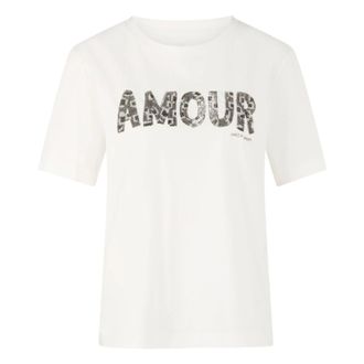 Marc Cain T-Shirt mit Pailletten - - Tops - Damen - Wei&szlig; - S