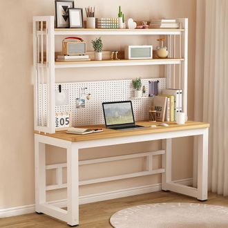 Generic Schreibtisch mit Ablagef&auml;chern, Computertisch for B&uuml;ro, Gaming Arbeitsplatz for Homeoffice, B&uuml;robedarf, Kopfh&ouml;Rer und Pflanzen