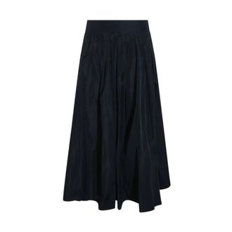 Max Mara Jupe midi &eacute;vas&eacute;e pliss&eacute;e - Femme - Jupes - Bleu - Taille: 38 FR