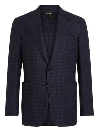 Ermenegildo Zegna blazer à carreaux - Bleu